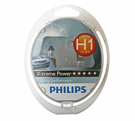 Лампа автомобильная PHILIPS H1 12V 55W CRYSTAL VISION 4300K (к-т 2шт)