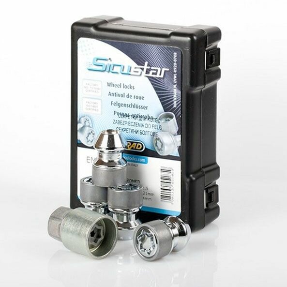 Секретки Farad Sicustar с 2мя ключами (болт, М12х1.5, Хром, L 34 ключ 21 мм) (EN115L21CR/2)