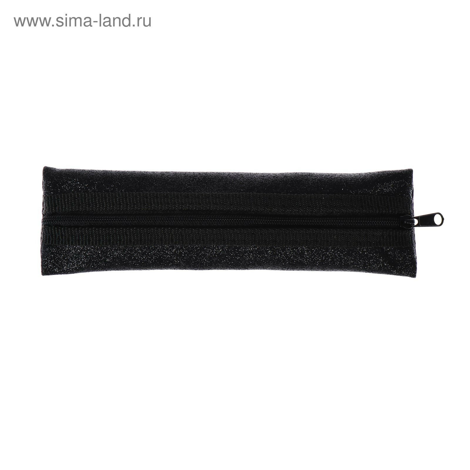 Пенал мягкий, 1 отделение, плоский, 55 x 185 мм, ПМП 08-55, экокожа, с блёстками, "Чёрное сияние"