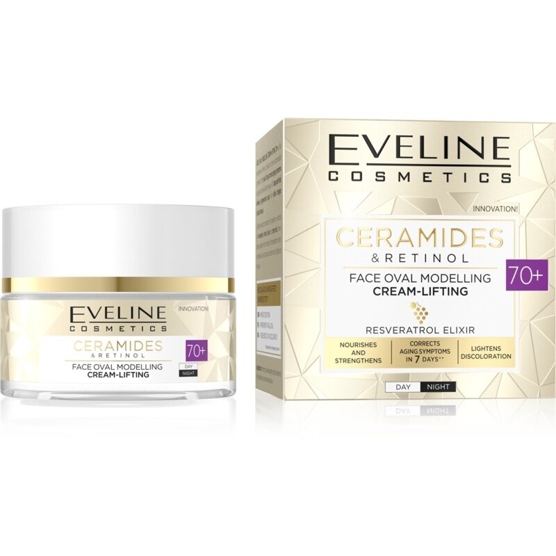 Крем для лица Eveline Ceramides&Retinol, 70+ Моделирующий, день и ночь, 50 мл