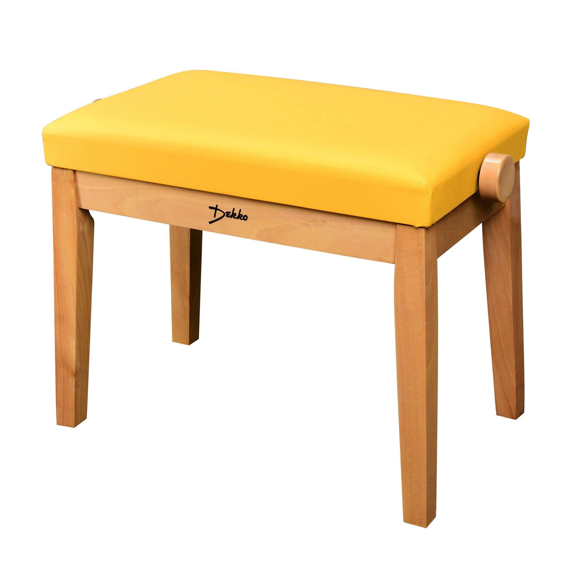Банкетка для пианино или рояля DEKKO JR-610 ORG желтый/светлое дерево с подъемным механизмом регулировки высоты