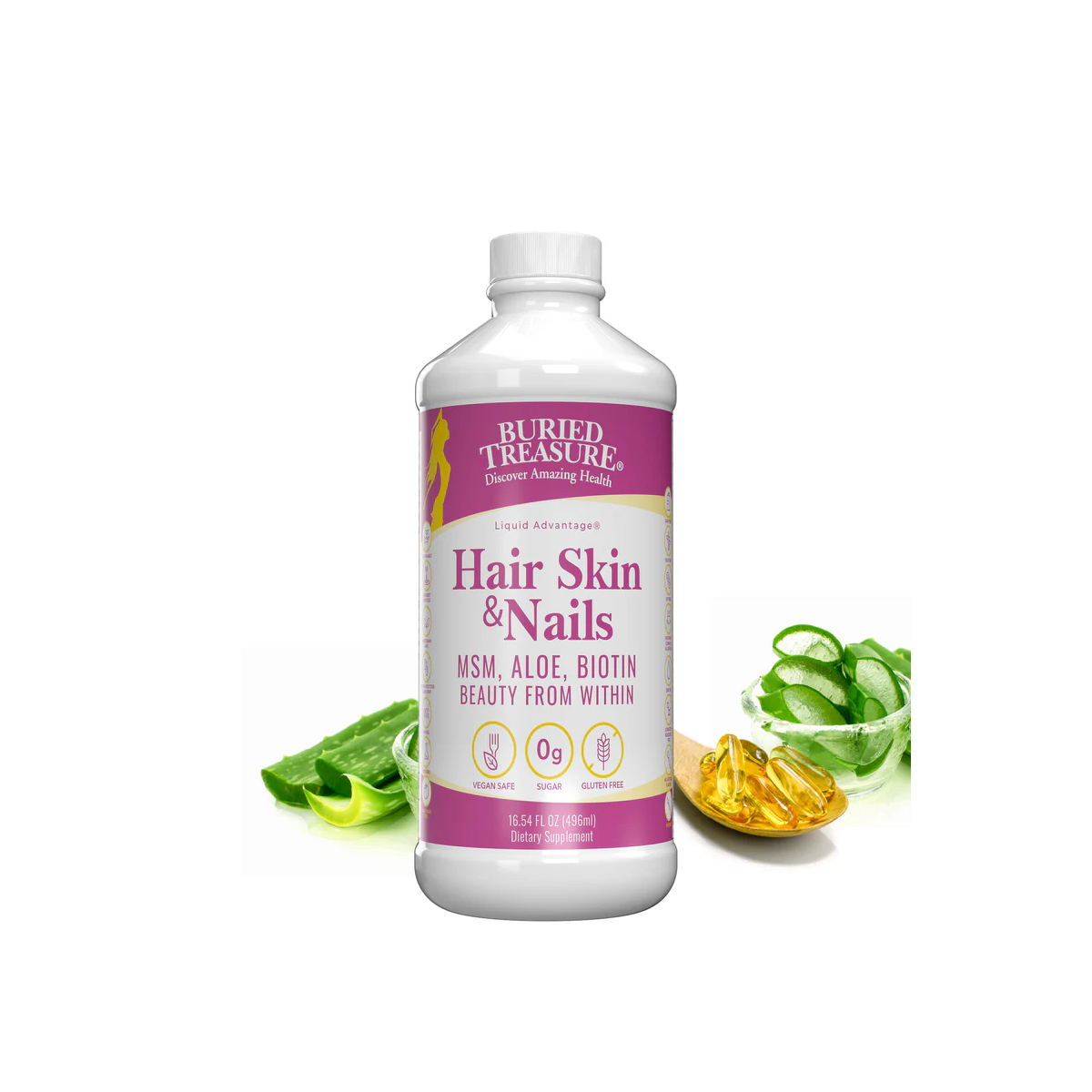 Buried Treasure, Skin Hair Nails, Кожа Волосы ногти, в жидком виде, 496 мл.