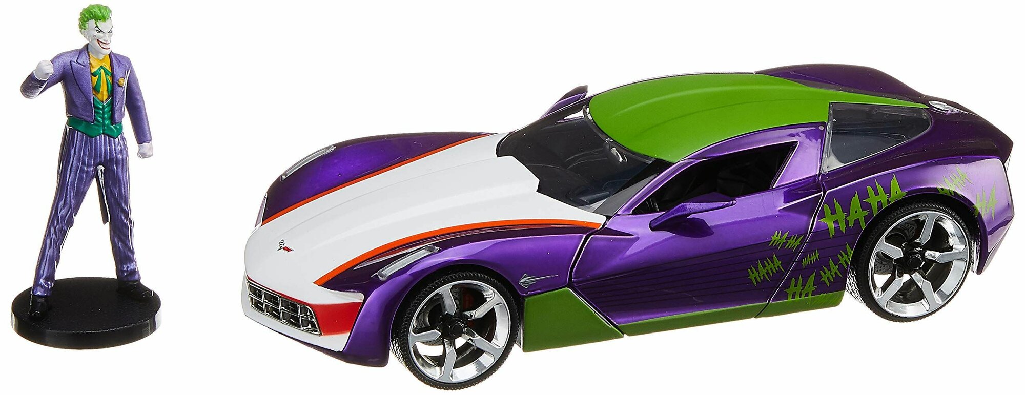 Машина Корвет с фигуркой Джокера Joker Corvette Stingray (1:24)Jada Toys