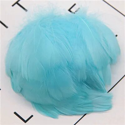 Бирюзовые перья гусиные, 4-7 см, 100 шт
