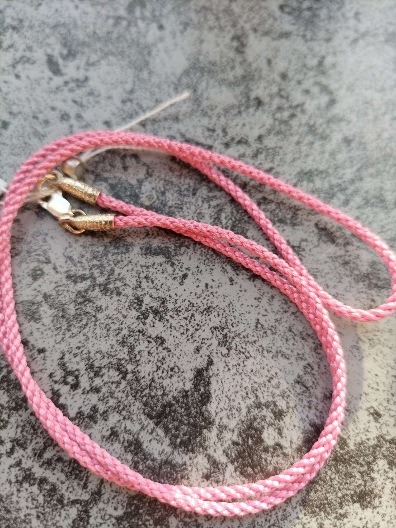 Шнур, серебро, 925 проба, родирование