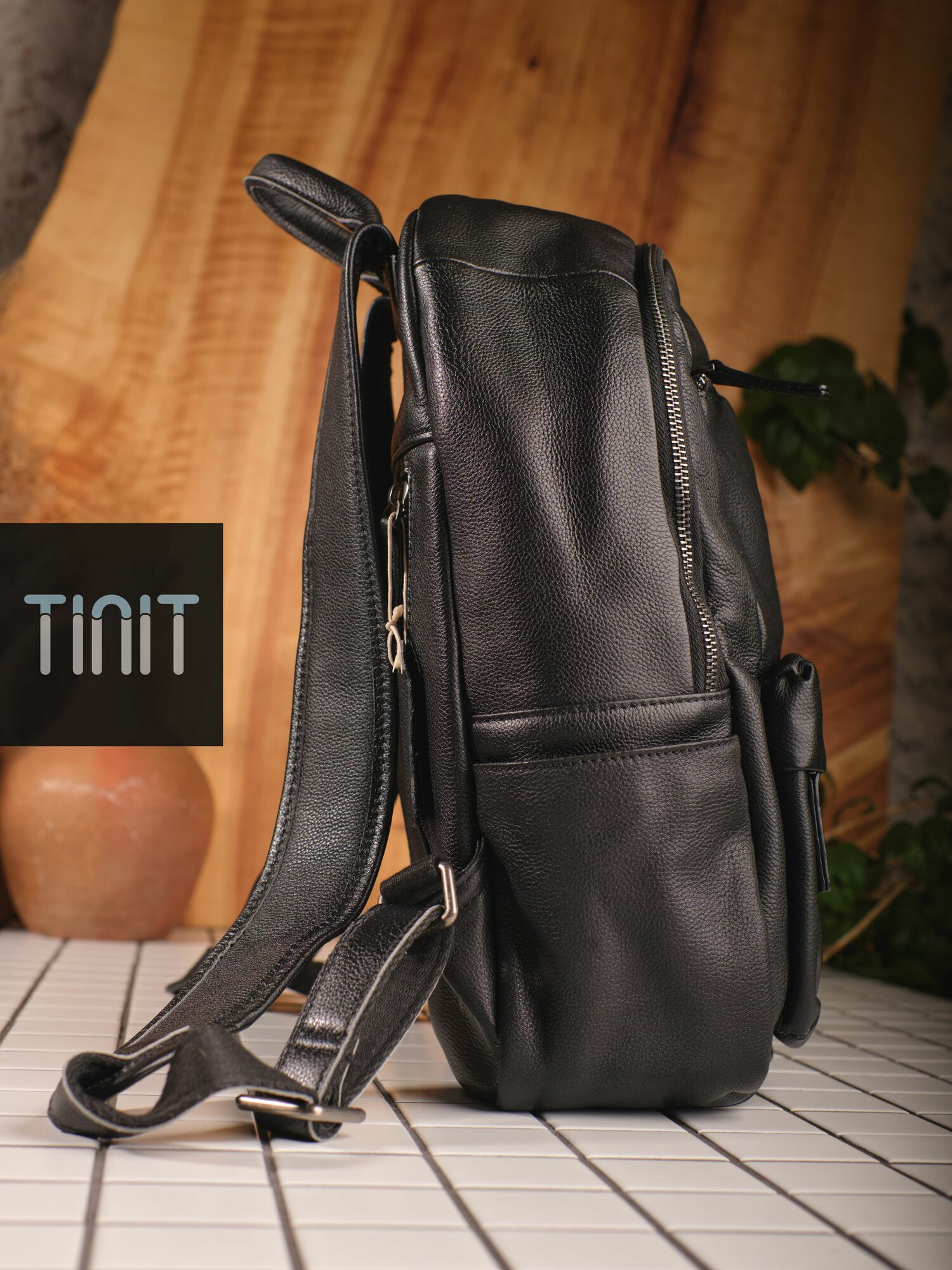 Рюкзак TINIT Black One мужской из натуральной кожи