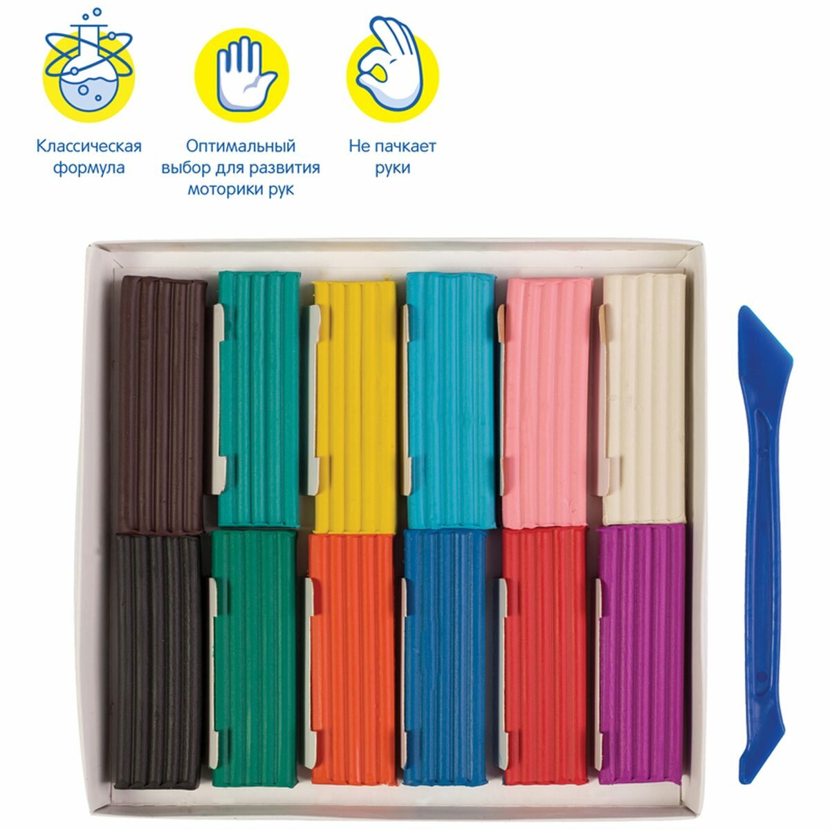 Пластилин 12 цветов Мульти-Пульти "Приключения Енота", 240г со стеком (КП_10209)