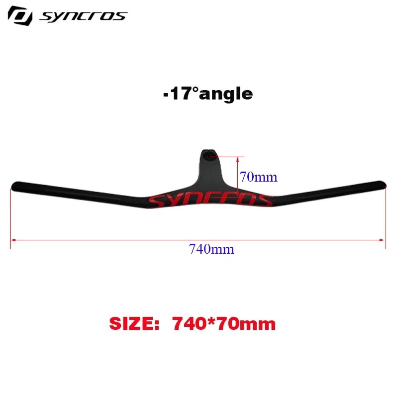 SYNCROS Карбоновый руль для горных велосипедов 680-800 мм red 740x70mm