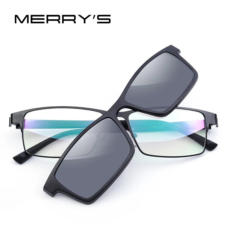 MERRYS S2728 очки с клип-он, C02 Black Silver
