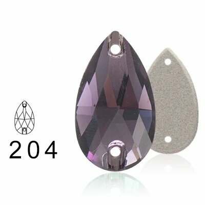 Хрустальные стеклянные бусины капли 10 штук 13X22mm, Amethyst