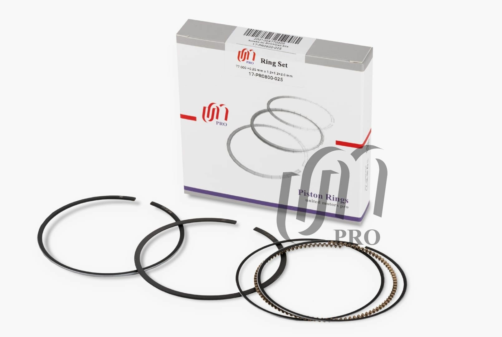 Кольца поршневые 0.25 Hyundai Kia G4FC d77.0+0.25 на 1 цил. UM