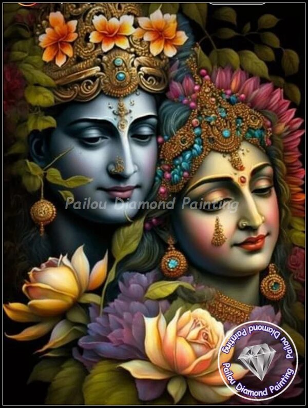 Картина из алмазной мозаики на подрамнике Круглые бриллианты 40х50см "Индия"