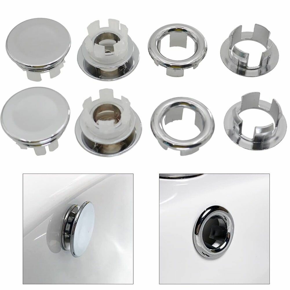 OZ-EXMA 8 шт. запасные части для раковины в ванной комнате круглое кольцо перелива хромированная крышка отверстия вставка