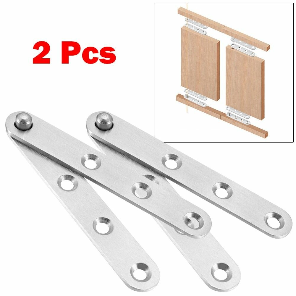Дверная поворотная петля 360° 100x16x11 мм из нержавеющей стали, комплект 2 шт — крепление для двери, шкафа, ящика