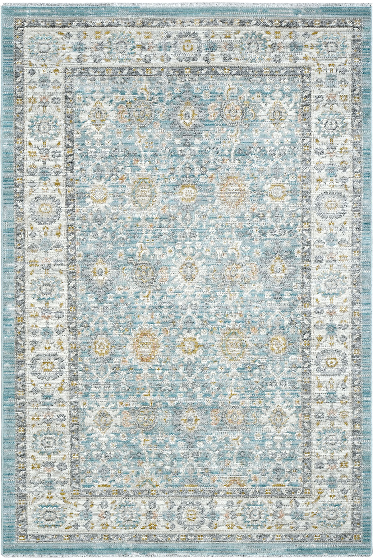 Ковер Cool Hali Zaraf 309 Винтажный ковер 80x150 см с классическим узором цвета лазурный бархат (пудровый голубой, бежевый, терракотовый)