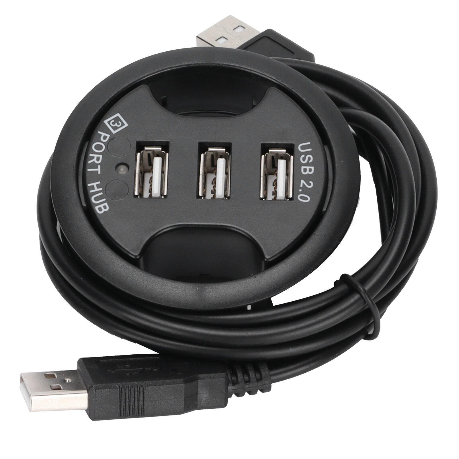 JK38h USB2.0 HUB AllInOne 3 Ports Desktop Round Shape No External Power Supply Docking Station