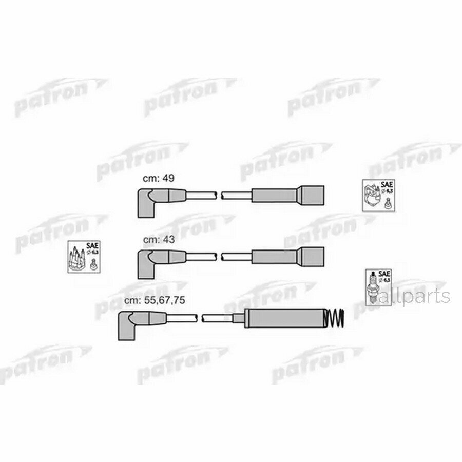 PATRON PSCI1008 Комплект проводов зажигания ODU203 OPEL: ASCONA C 86-88, ASCONA C hatchback 86-88, KADETT E 86-91, KADETT E COMBO 86-91, KADETT E hatchback 86-91, KADETT E cabriolet 86-93
