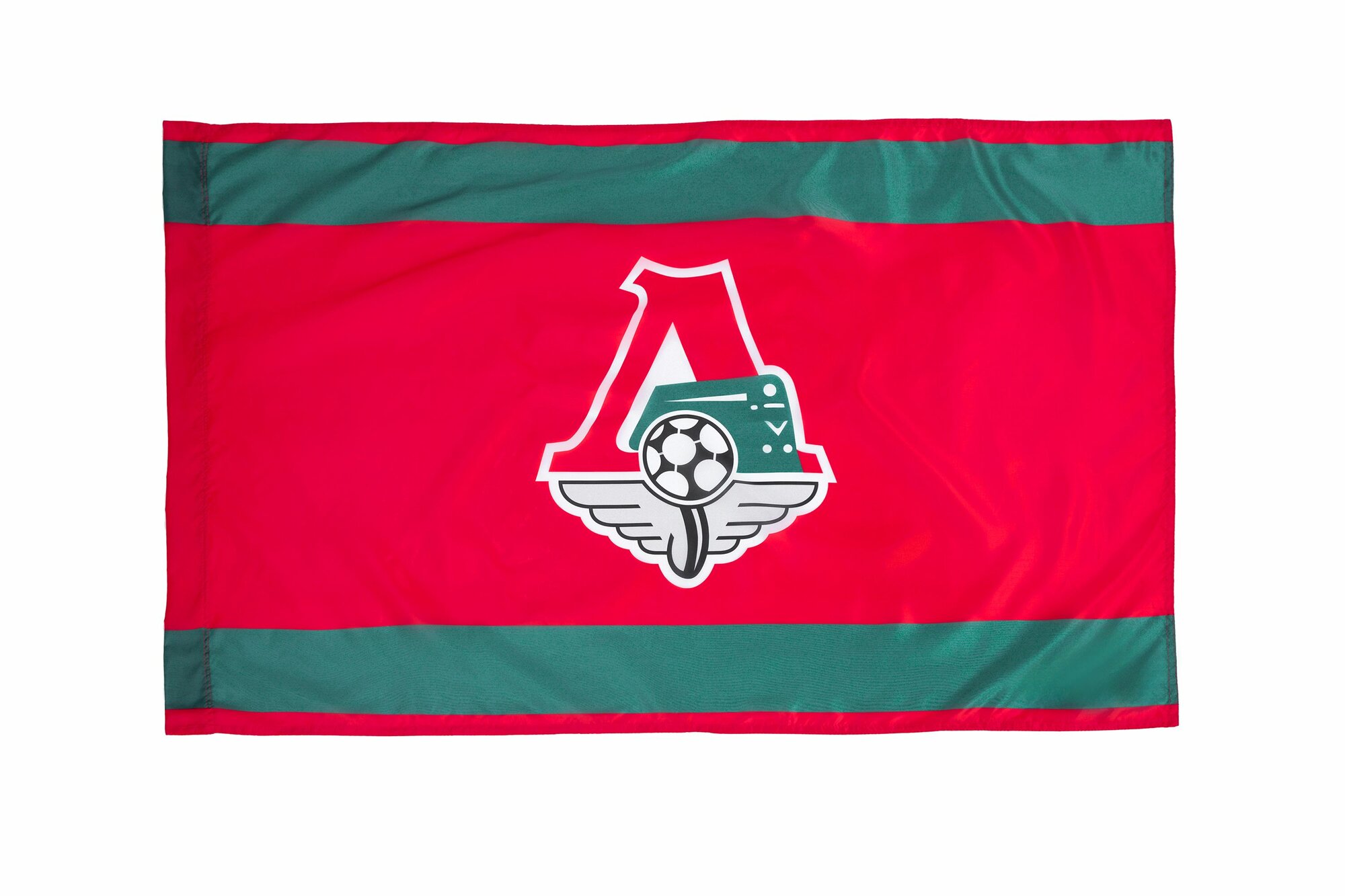 Флаг большой ФК "Локомотив" горизонтальный