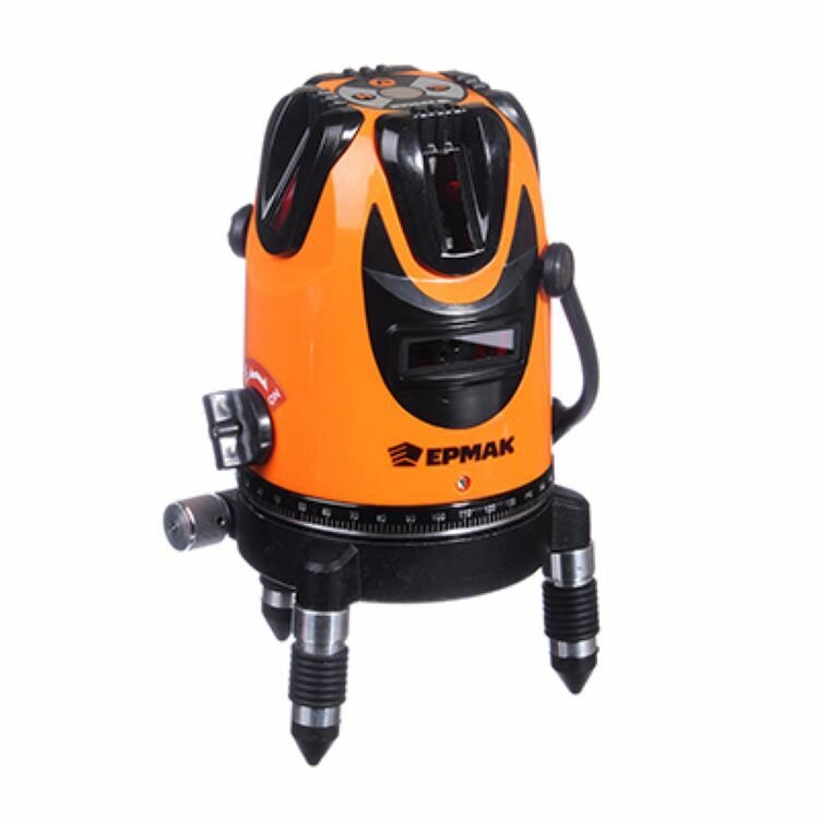 Уровень строительный лазерный 5лучей красных 5м 0,15/1м с ножками очками кейсе 220В/батарейки ермак