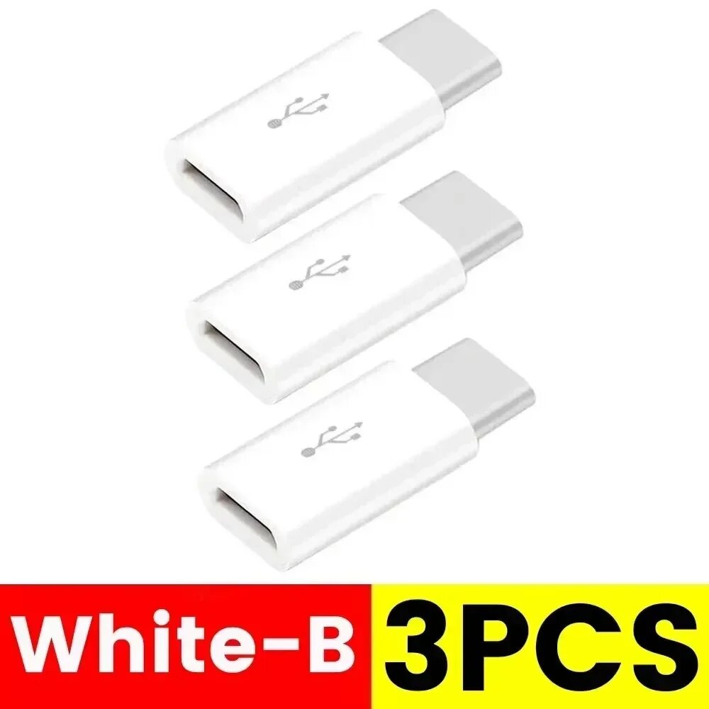 Разъемы адаптера USB типа C к Micro USB Android для телефона, планшета, конвертер Micro USB «папа» на «мама» типа C для Xiaomi Huawei White B-3PCS