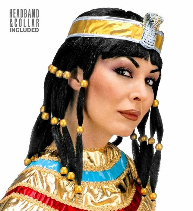 Парик WIDMANN Клеопатра, с повязкой, воротником, искусственный волос, полиэстер