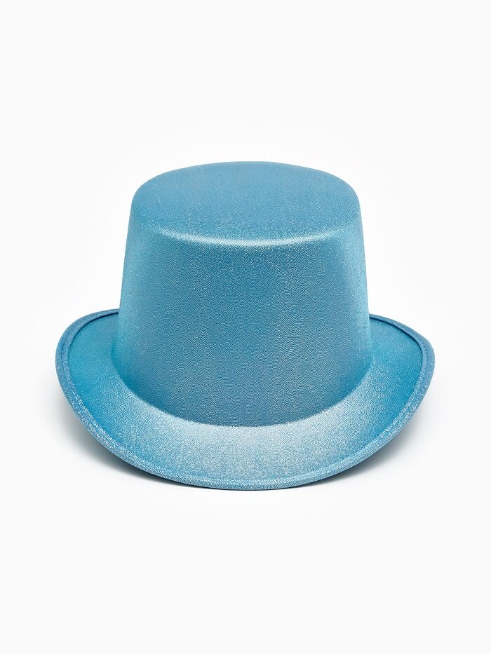 Карнавальная шляпа «Цилиндр», голубая с блёстками, р-р. 56-58