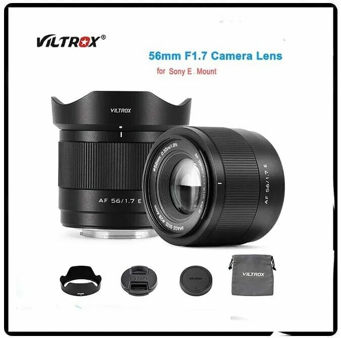 VILTROX 56mm F1.7 SLR Camera Objective E-Mount AF APS-C Большая диафрагма широкоугольный формат автофокуса Портретный объектив для Sony