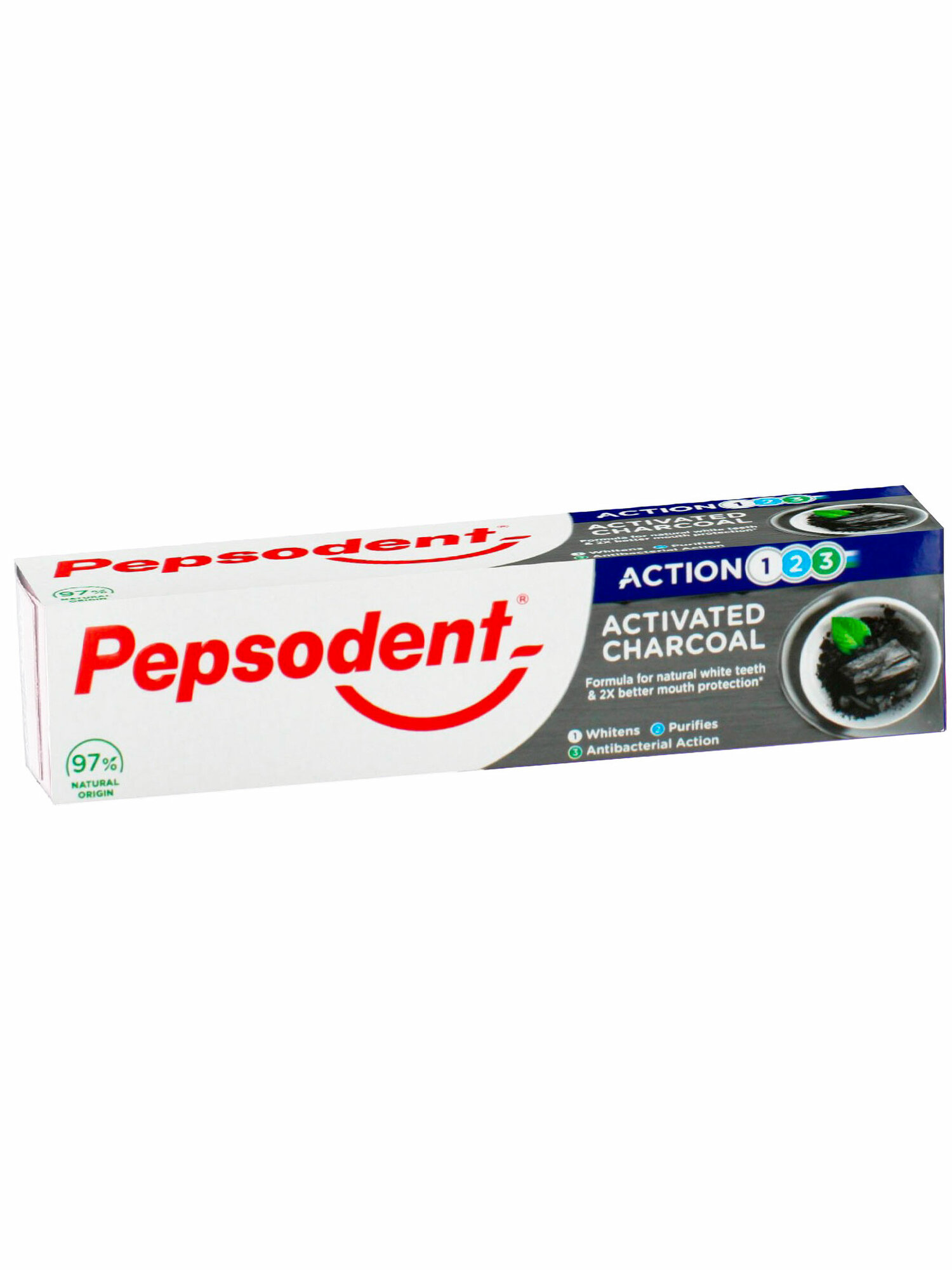 Зубная паста Pepsodent Whitening Тройное действие с активированным углем, 75 мл