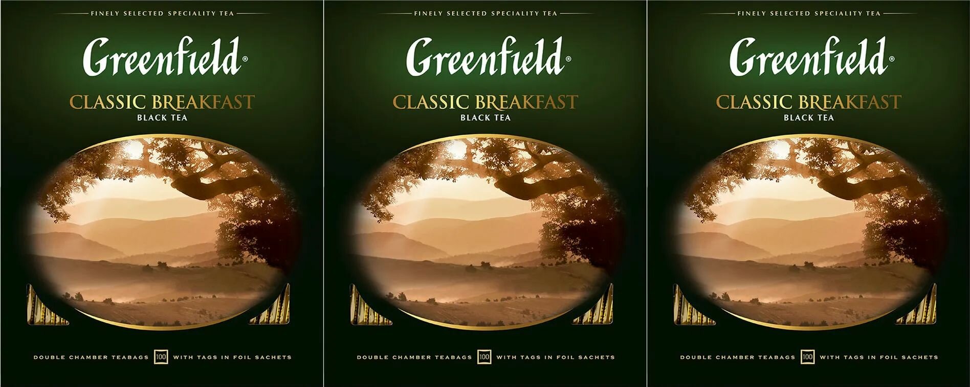 Набор чая Greenfield Classic Breakfast 3 шт х 100 пакетиков