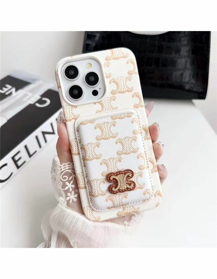 Кожаный чехол для телефона celine Apple iPhone 12 Pro max с отделением для карт визитницей