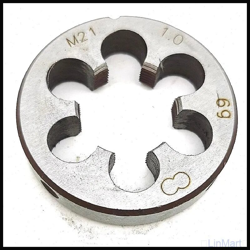 Плашка ручная М21х1.0 Сталь инструментальная для нарезания резьбы 1 штука