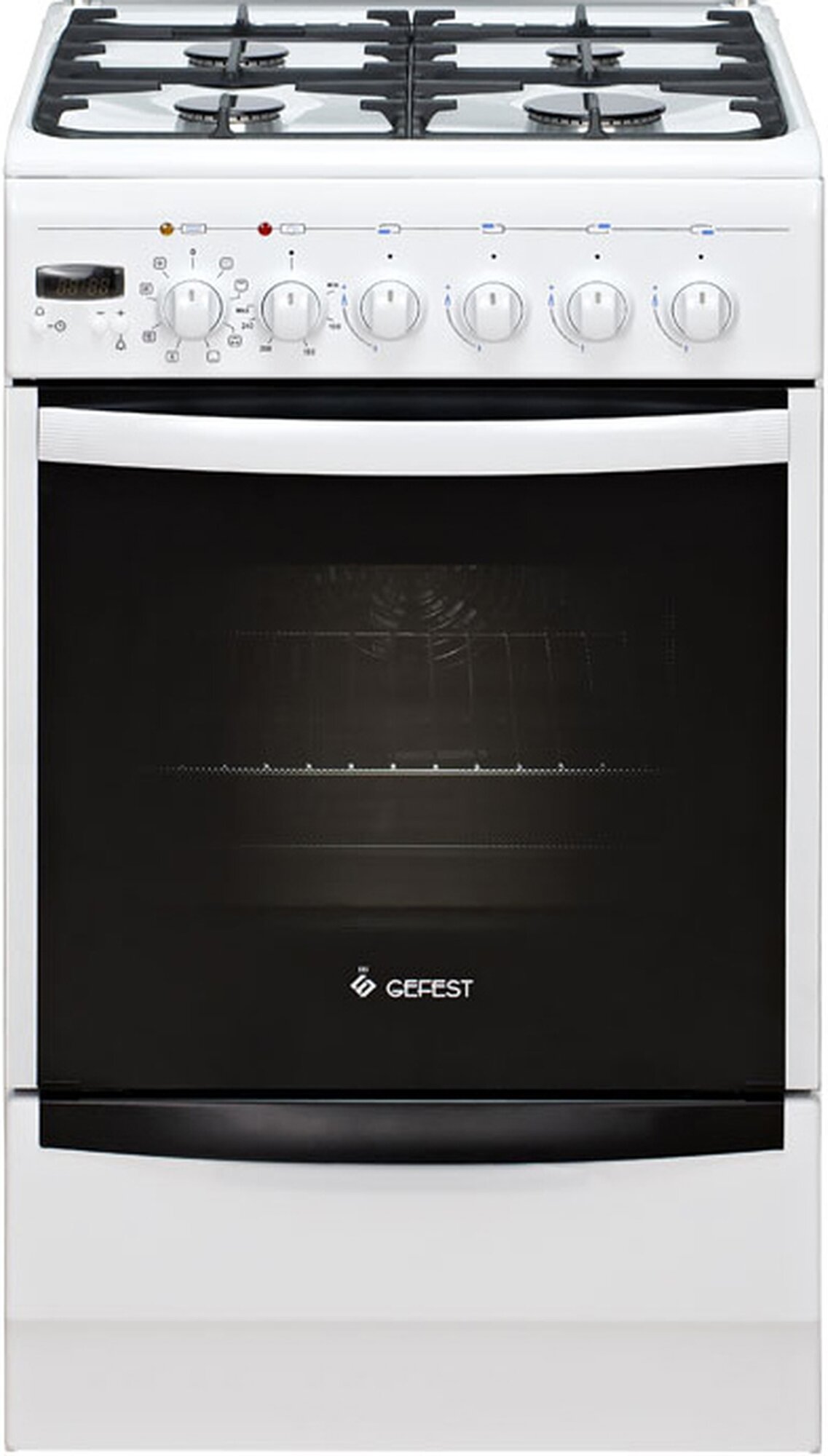 Комбинированная плита Gefest ПГЭ 5102-03, газовая, электрическая духовка, 4 конфорки, белая