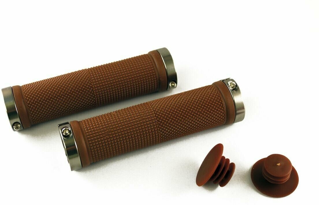 Грипсы для велосипеда Clarks CLO201. Длина 130 мм. Цвет: Коричневый-серый