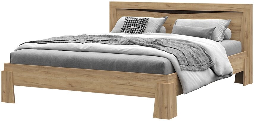 Кровать СтендМебель Спальня Паола КР 703 Дуб Крафт Золото Размеры: Высота 844мм Глубина 2120мм Ширина 1700мм