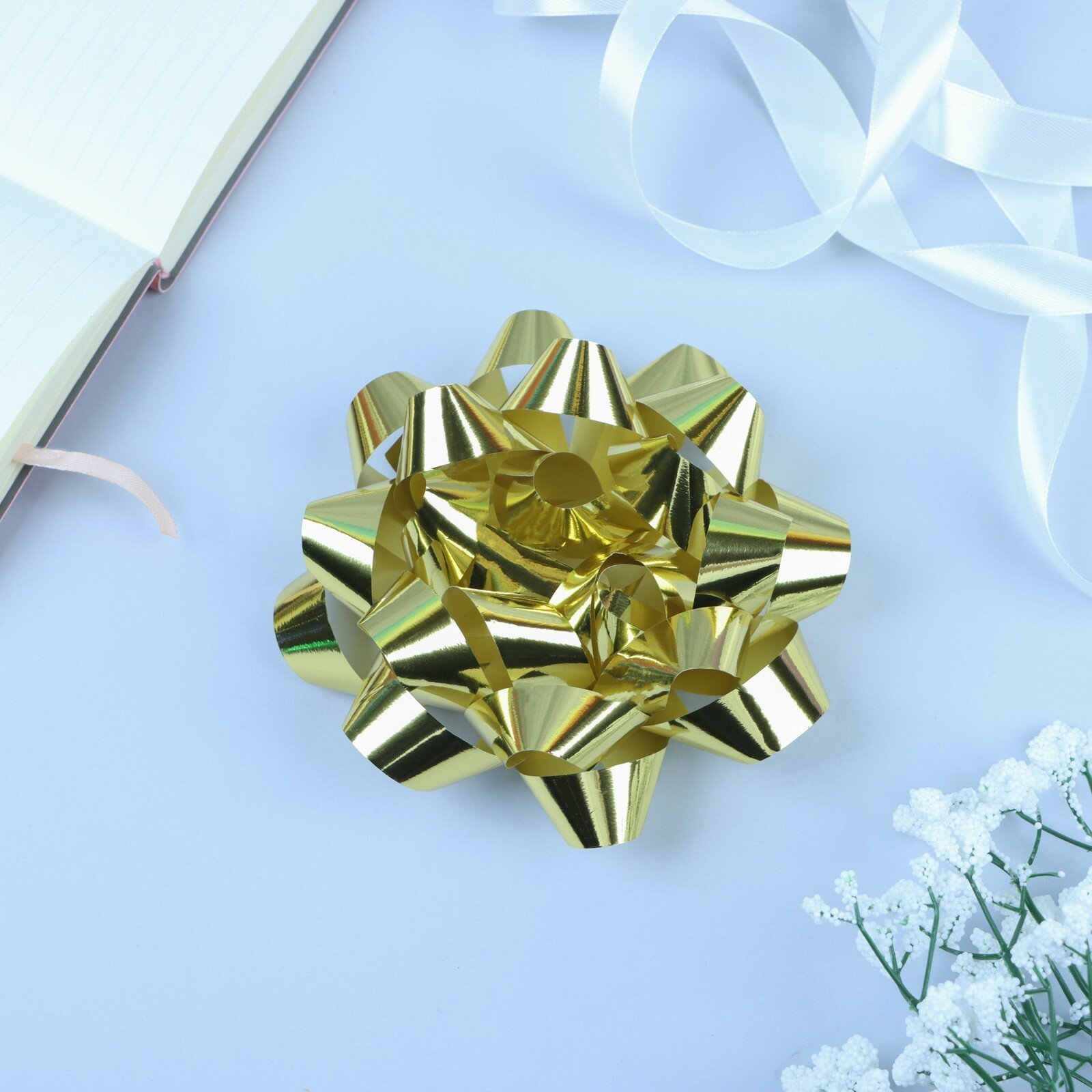 Бант-звезда № 14, золотой, металлик, 172262