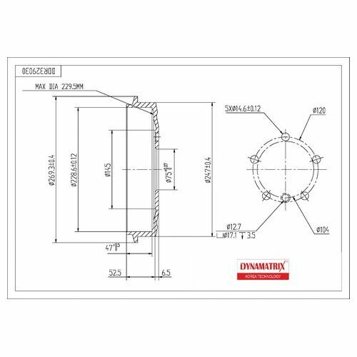 Барабан тормозной (комплект 2 шт.) Dynamatrix-Korea DDR329030 для BMW 3 серия E36