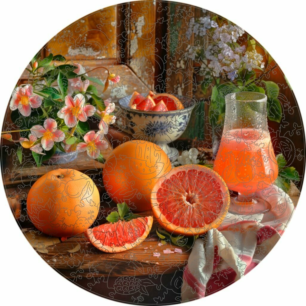 Деревянный пазл BoberBox "Грейпфрут Натюрморт", 200 деталей