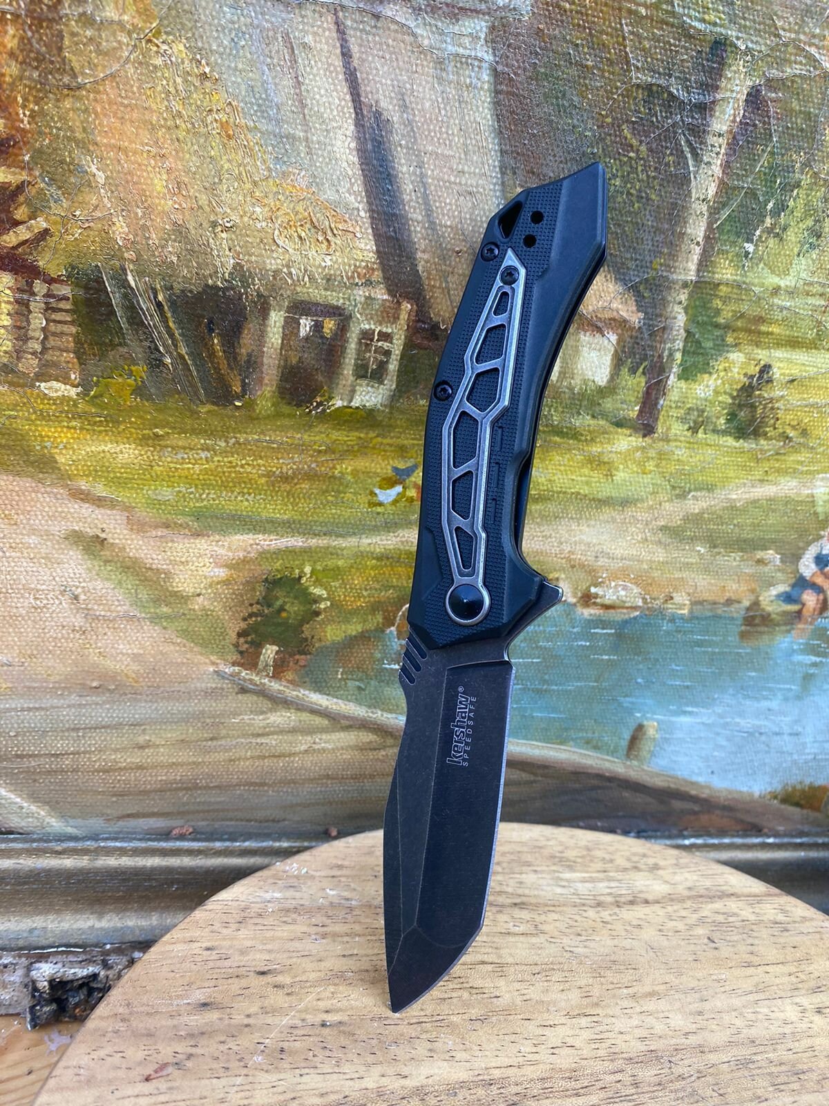 Складной нож Black 1376, туристический, рукоять из бакелита, чёрный,