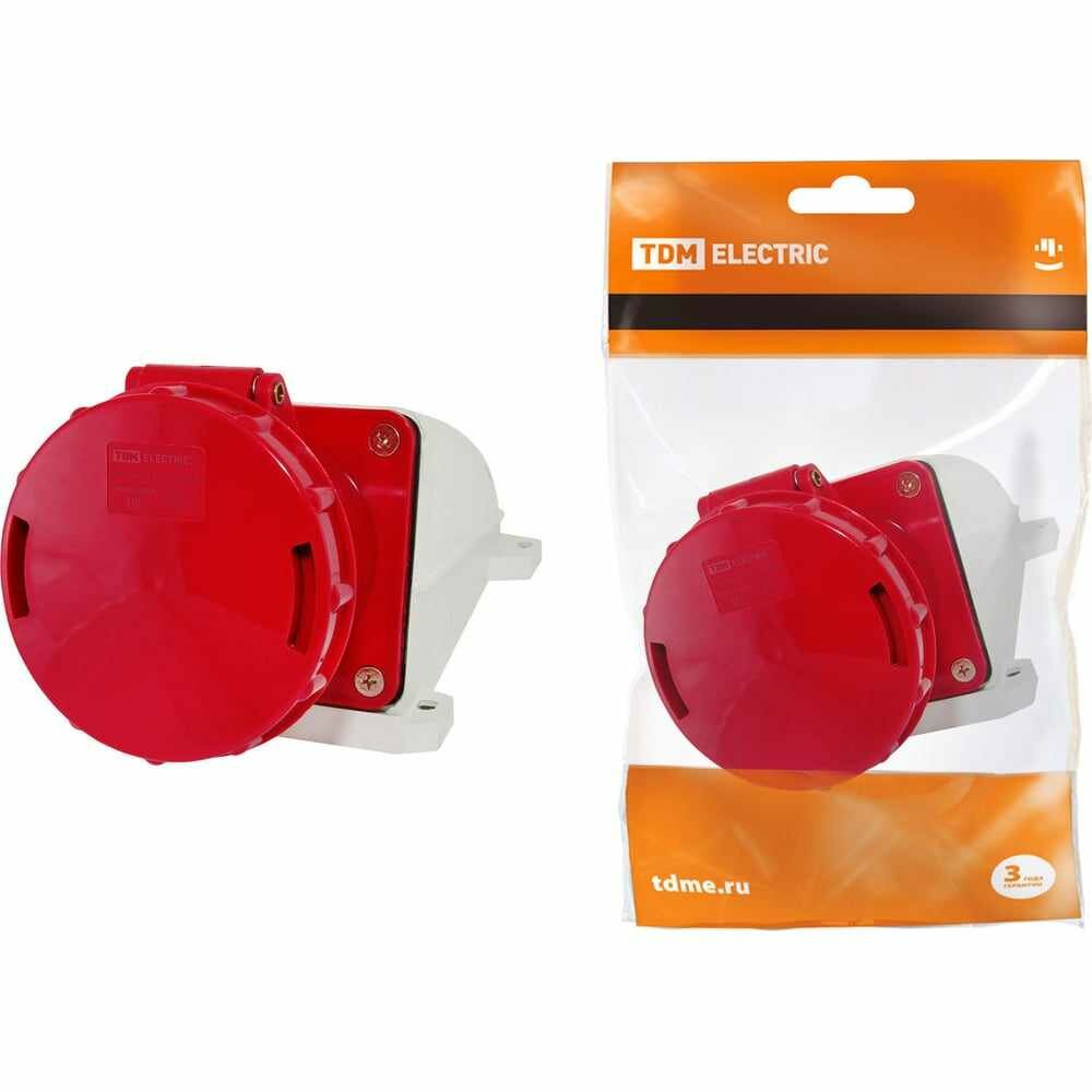 TDM Розетка 135 стационарная 3Р+РЕ+N 63А 380В IP54 SQ0602-0008