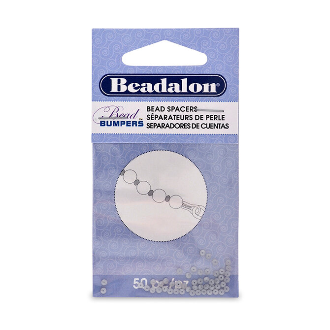 Бусина-разделитель силиконовая, 2х1мм, рондель Beadalon Bead Bumpers, серебристо-серая, 50 шт.