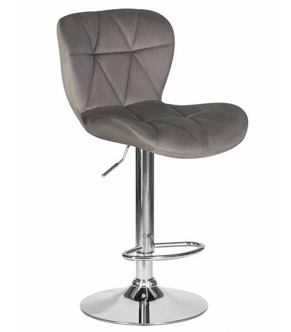 Стул барный DOBRIN BARNY LM-5022 велюр серый
