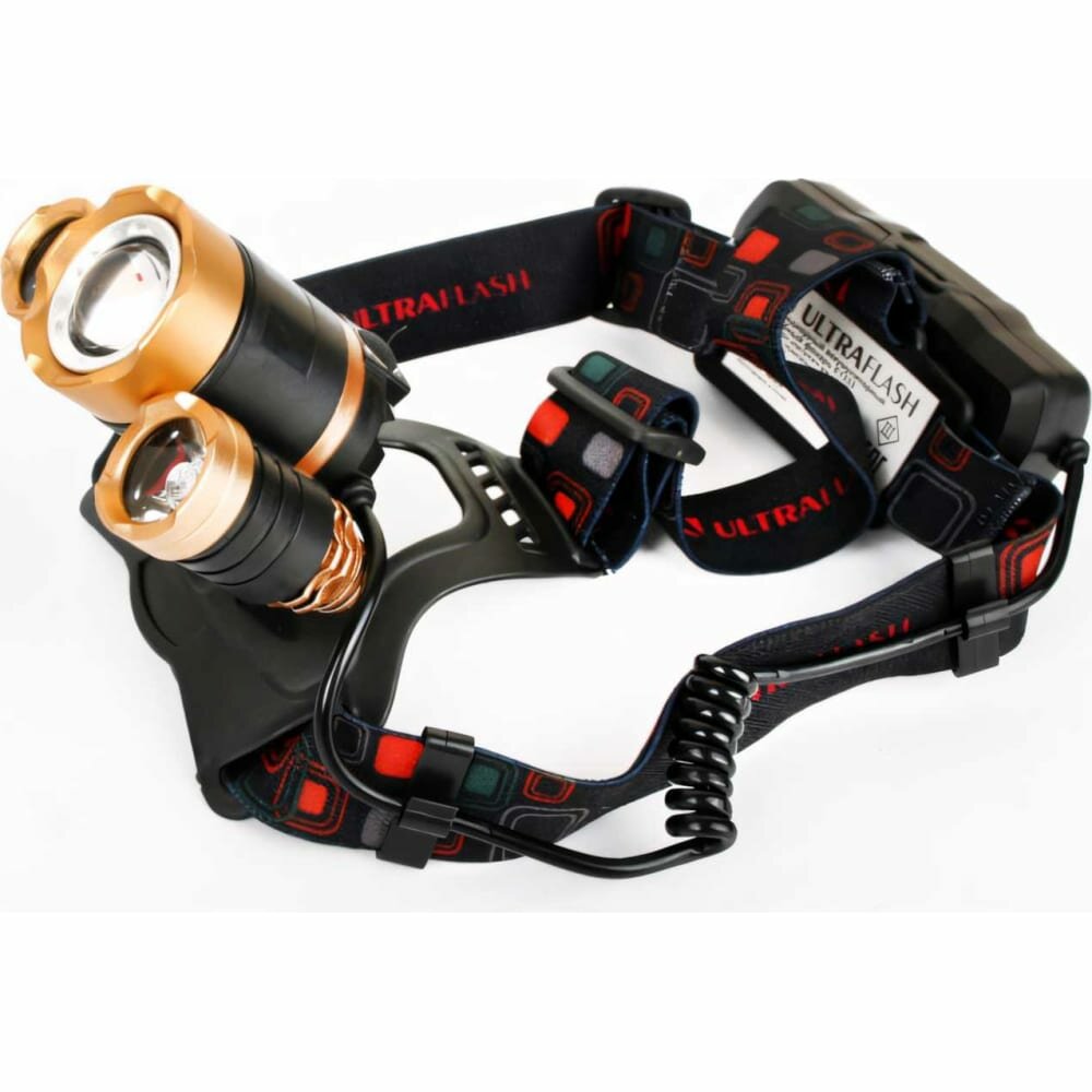 Аккумуляторный налобный фонарь Ultraflash E1333 4Вт золото/черный 13903