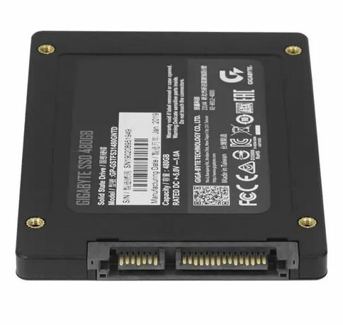 480 ГБ 2.5" SATA накопитель GIGABYTE GP-GSTFS31480GNTD (GP-GSTFS31480GNTD) - SATA, чтение - 550 Мбайт/сек, запись - 480 Мбайт/сек, 3D NAND, 3 бит TLC