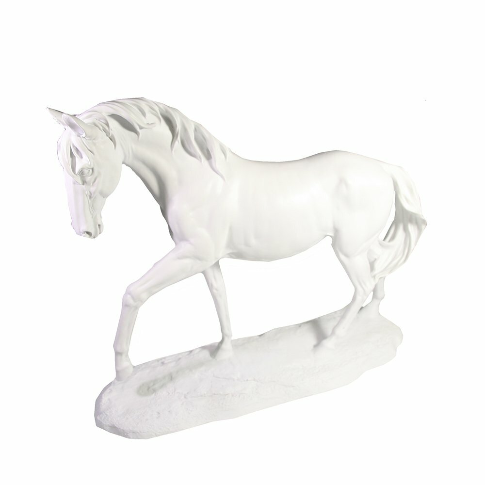 Фигура декоративная Шагающий конь, цв. белый 15,5*42*36см KSMR-713711/D129