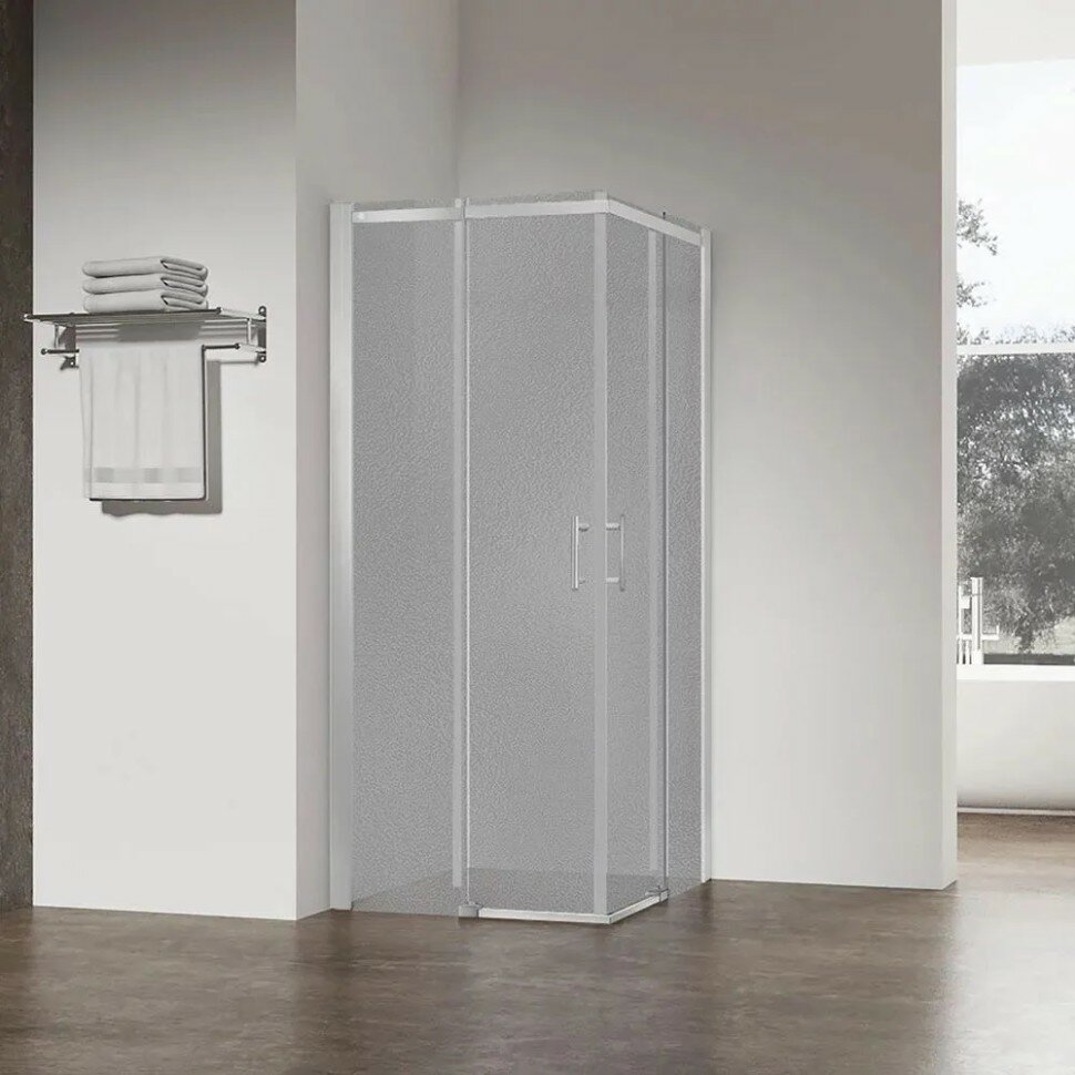 Душевой угол Veconi Rovigo RV50CH-L-10080-02-C8 Стекло Pear 6 мм, 1000х1950х800 мм, хром