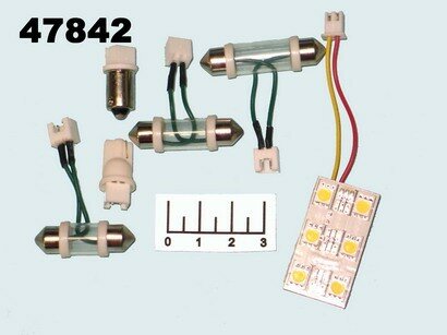 Светодиодный модуль 12V белый 6LED 6W (6 ПО 1W) (СЛА-5955)
