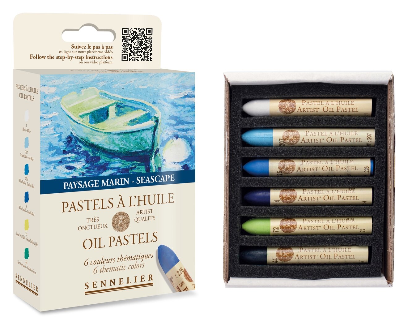 Набор пастели масляной SENNELIER морской пейзаж 6цв. картонная уп-ка