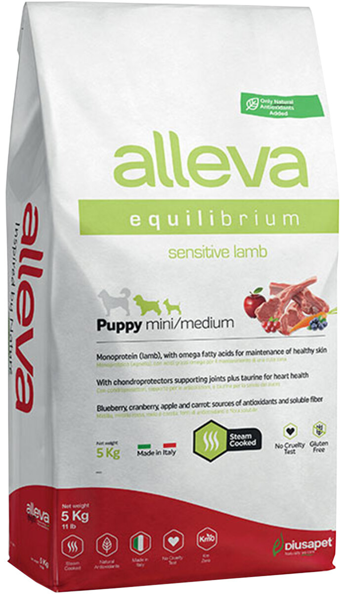 ALLEVA EQUILIBRIUM PUPPY MINI/MEDIUM SENSITIVE LAMB д щенков мал и сред пор с чув пищевар с ягненком 5 кг