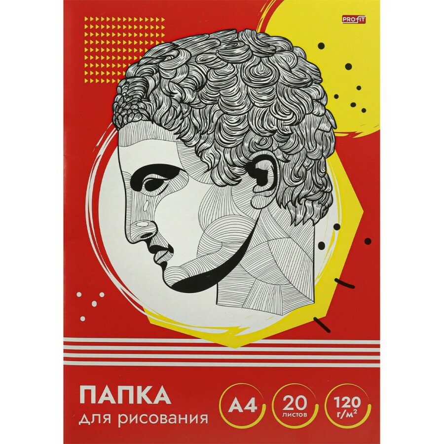 Папка для рисования Проф-пресс А4, 120 г/м2, 20 листов, Profit Античный профиль-1