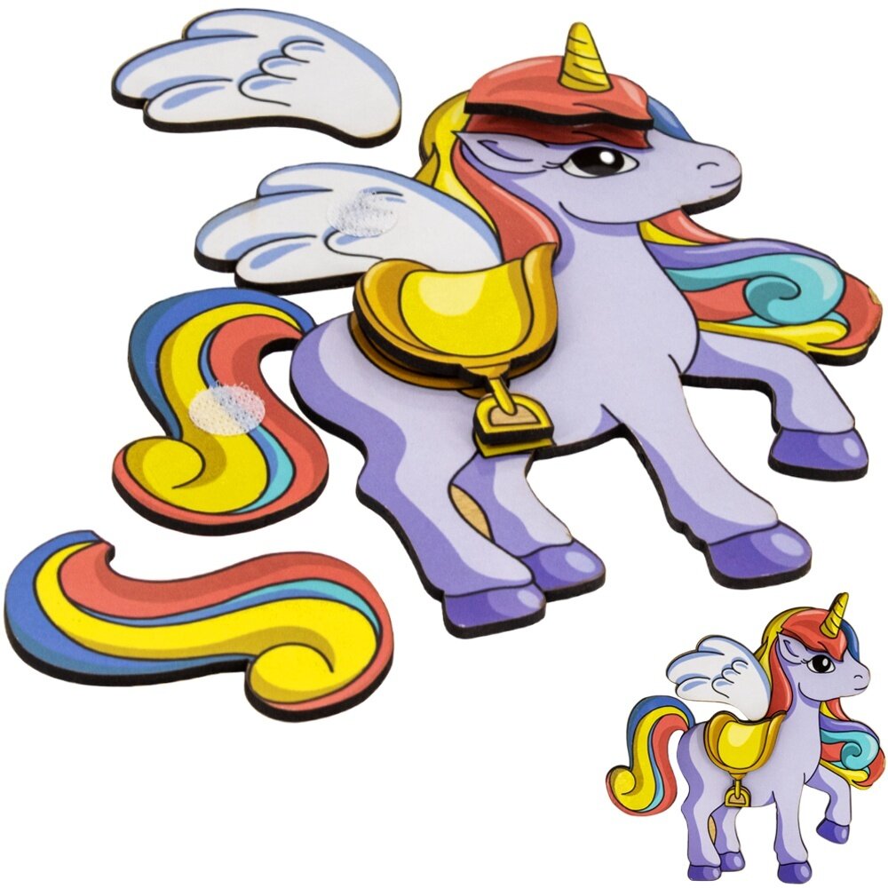 Деревянный конструктор для детей Арбо "Единорог" 5 деталей на липучках (ОА-00000164)